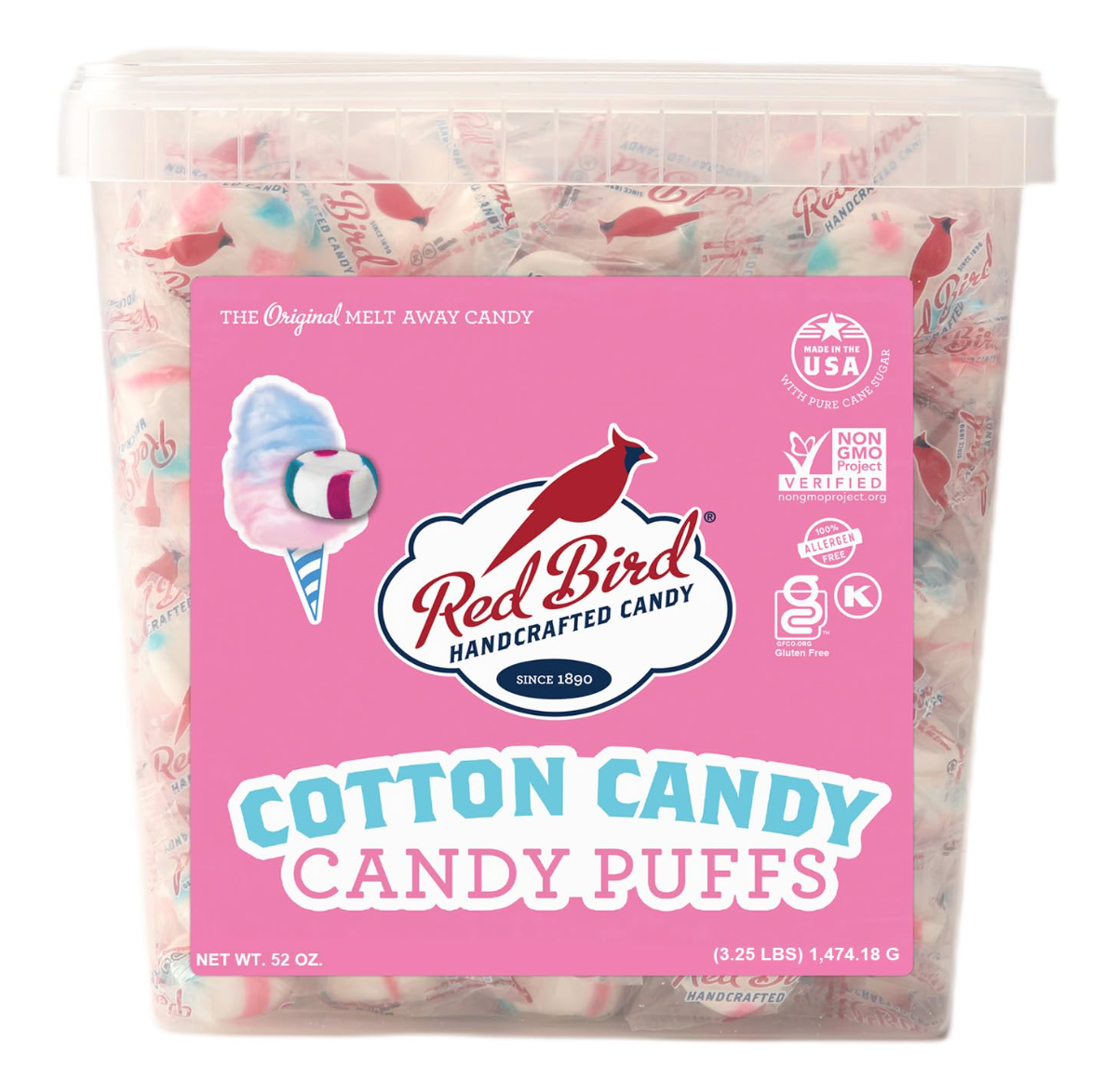 Red Bird Cotton Candy Flavored Candy, Mints Individually Wrapped, Uniq ...