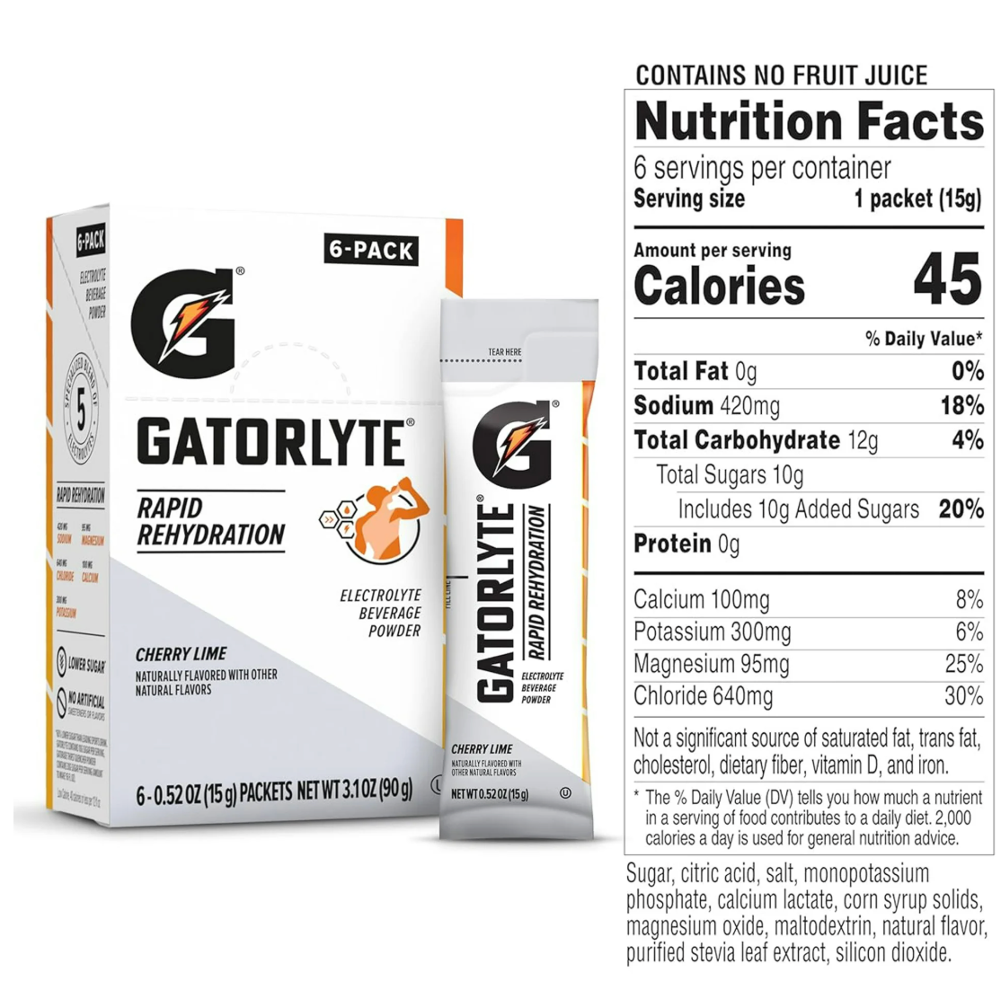 Gatorade Gatorlyte Rapid Rehydration Cherry Lime, Powdered Energy Drin ...